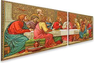 Islandburner Bild auf Leinwand Das Abendmahl Last Supper Jesus Christus Bilder Wandbilder Poster