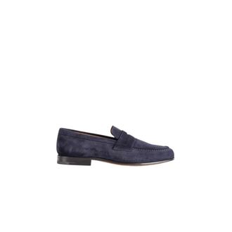 Churchs Homme, Chaussures, Bleu, Taille: 44 EU Mocassin Bleu en Daim avec Semelle en Cuir