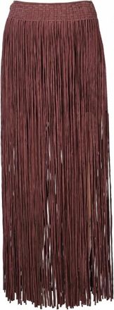 Alysi Femme, Jupes, Brun, Taille: 38 FR Gonna lunga frange