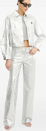 A|X Armani Exchange jean droit &agrave; fini m&eacute;tallis&eacute; - Gris