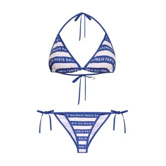 Balmain Femme, Maillots de bain, Multicolore, Taille: 40 FR Bikini Triangle Bleu