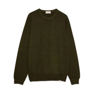 Roy Rogers Gr&uuml;ner Woll-Crewneck-Pullover - - Knitwear - Herren - Gr&uuml;n - L