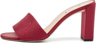 Fendi sandales brod&eacute;es &agrave; talon &eacute;pais - Rouge