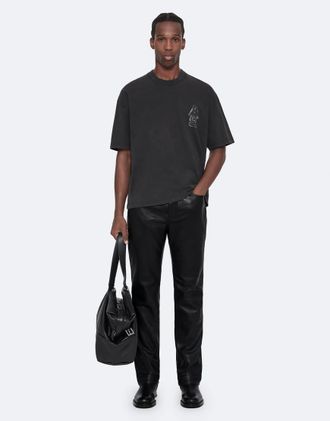 AllSaints Roller Kurzarmshirt mit Rundhalsausschnitt in verwaschenem Schwarz