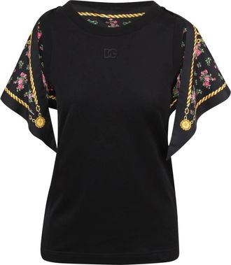 Dolce & Gabbana Femme, Blouses et Chemises, Noir, Taille: 38 FR T-shirt &Eacute;charpe