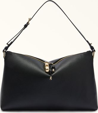 Furla Debby Schultertasche L Nero Schwarz Night-kalbsleder + Sidney-kalbsleder Damen