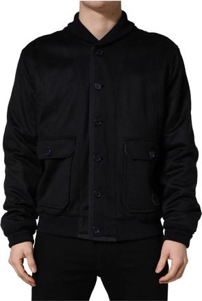 Dolce & Gabbana Homme, Pulls, Noir, Taille: 3XL Veste en cachemire tricot&eacute;e boutonn&eacute;e