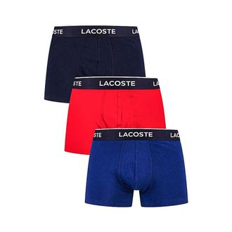 Lacoste Homme, Sous-v&ecirc;tements, Multicolore, Taille: S Boxers stretch marine rouge pour hommes