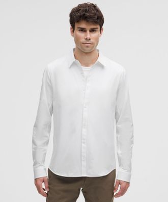 lululemon New Venture Langarmshirt er Slim Fit für Männer - Größe 2XL in White