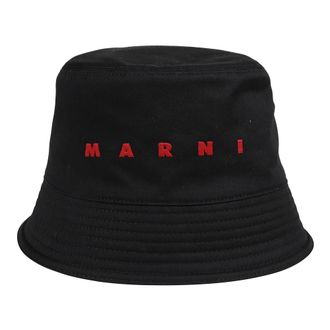 Marni Homme, Accessoires, Noir, Taille: M Chapeau en Twill de Coton