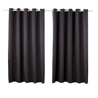 Woltu Lot de 2 Rideaux Occultant, avec OEillets, Rideau Thermique Isolant, 135x175cm, Anthracite