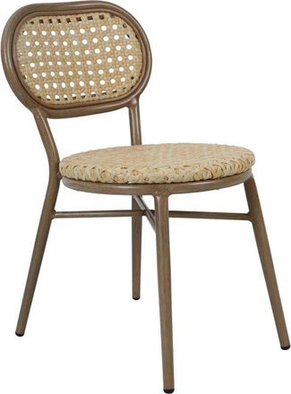 Oviala Oviala - Chaise de terrasse en aluminium et rotin synth&eacute;tique