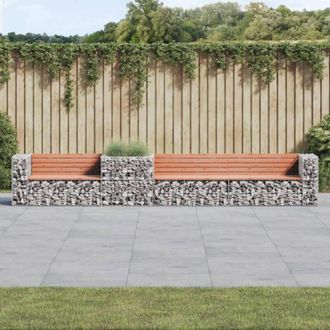 vidaXL Vidaxl - Banc de jardin avec panier en gabion bois massif de douglas