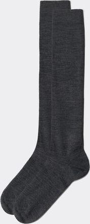 Calzedonia Lange Herrensocken Mit Wolle Und Baumwolle Grau