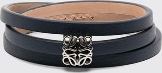 Loewe Anagram mehrreihiges Kalbslederarmband mit Metallmonogramm