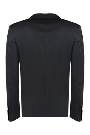 Off-white Mens Single-Breasted Virgin Wool Jacket Black Suit & Dinner