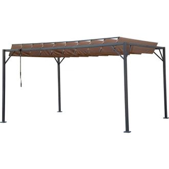 Habitat et Jardin Pergola bioclimatique en tissu Lodge 3 x 4 m - Taupe