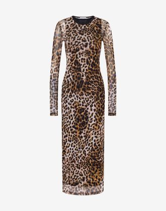 Moschino Robe en maille imprim&eacute;e - Marron