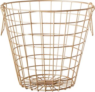 Beliani Drahtkorb aus Eisen in Gold mit 2 Griffen Aufbewahrungskorb moderner Look Nitma