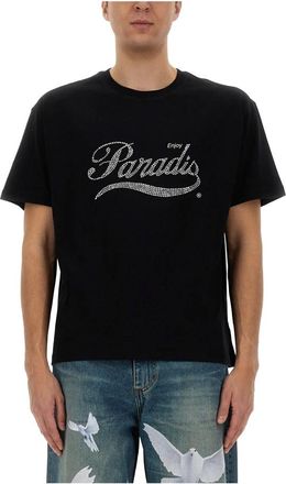 3.Paradis Homme, Tops, Noir, Taille: M Crystal T-shirt