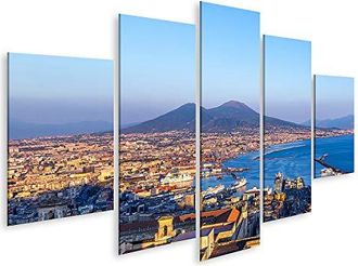 Islandburner Tableau sur Toile Napoli Naples V&eacute;suve en arri&egrave;re-Plan Coucher de Soleil Jour d&eacute;t&eacute; Italie Campani Cadre Affiche Poster Murale Tableaux