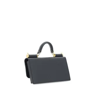 Dolce & Gabbana Calf Leather Shoulder Bag - Black