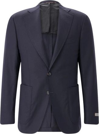 Canali Blazer en laine - Homme - Vestes - Bleu - Taille: L