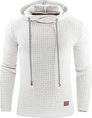 Onsoyours Hommes Pull Sweat &Agrave; Capuche Hooded Hoodies Mode Pull Veste Chaud Pullover Top Automne Hiver Sportif Casual Jacket Haut Automne Hiver Blanc XS