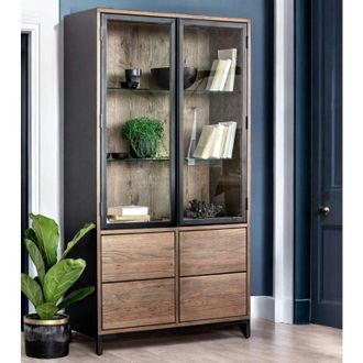 Pier Import Pier Import - Biblioth&egrave;que vitrine ch&ecirc;ne massif hudson