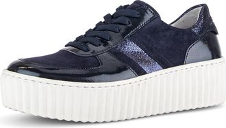 Gabor Damen Low-Top Sneaker, Frauen Halbschuhe,Strassenschuhe,Sportschuhe,Freizeitschuhe,Turnschuhe,Laufschuhe,Atlantik (Creme),44 EU / 9.5 UK