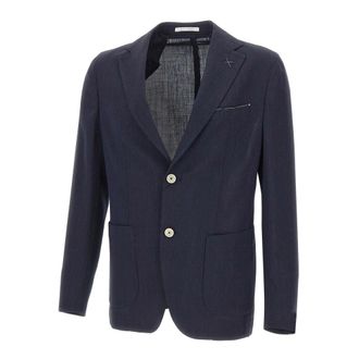 Eleventy Homme, Vestes, Bleu, Taille: L Patch-pocket Blazer