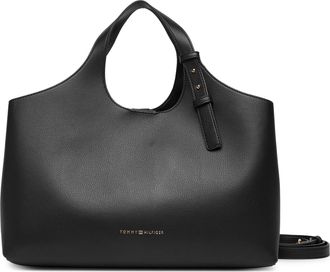 Tommy Hilfiger Handtasche Tommy Hilfiger Th Logo Satchel AW0AW18282 Schwarz