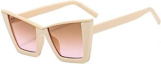 Generic Lunettes de soleil oeil de chat tendance pour hommes rétro léopard vert monture lunettes de soleil de luxe féminines nuances UV400, Noir, Taille uniqu