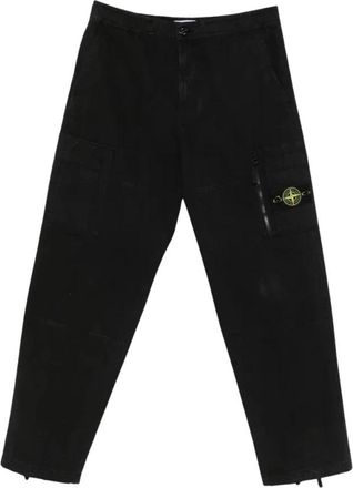 Stone Island Cotton Ripstop Cargo Hose - - Trousers - Herren - Schwarzk - W31