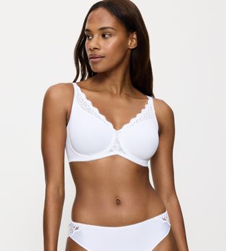 Triumph Minimizer-BH TRIUMPH Amourette W01, Damen, Gr. 85, Cup C, wei&szlig;, Obermaterial: 68% Polyamid, 32% Elasthan, unifarben, BHs Minimizer-BH, verkleinert die