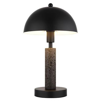 Globo Lighting LED Tischleuchte Beistellleuchte schwarz Tischlampe Wohnzimmerlampe Travertine Stein, Metall, 1x 4,9W 470Lm warmwei&szlig;, DxH 20x34 cm