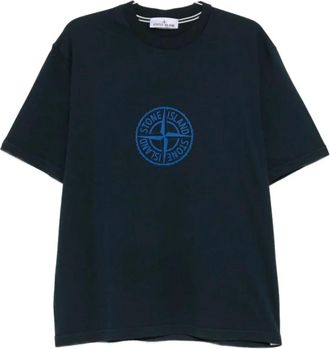 Stone Island Homme, Tops, Bleu, Taille: 2XL All Around Compass T-Shirt