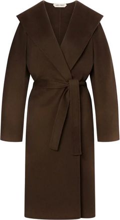 Alberta Ferretti Femme, Manteaux, Brun, Taille: 36 FR Manteau Ceinturé en Laine et Cachemire