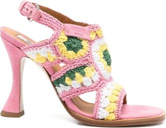 Moschino Femme, Chaussures, Multicolore, Taille: 37 1/2 EU Sandales &agrave; Talons en Maille Crochet