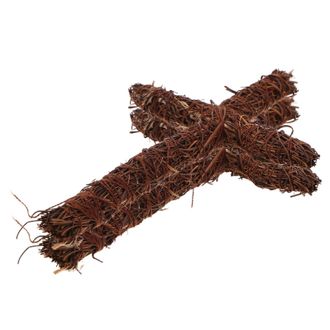 NUOBESTY 2 St&uuml;ck Rattan Kreuz Wanddekoration Kleiner Wandkreuz aus Geflochtenem Rattan Dekoratives Kreuzornament f&uuml;r Innenr&auml;ume Spirituelle Wanddeko f&uuml;r Wohn u