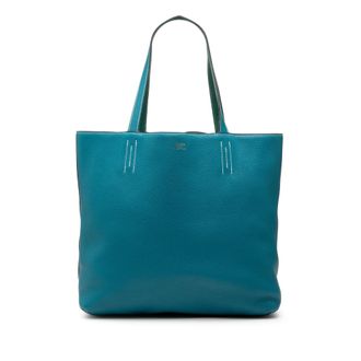 Herm&egrave;s Blue Izmir And Malachite Clemence Double Sens 45