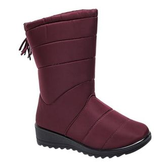 Yardwe Bottes de Neige Femme &agrave; Tige Moyenne Imperm&eacute;ables Antid&eacute;rapantes Bottines &agrave; Pompons en Tissu Chaud pour LHiver Semelle &Eacute;paisse Stabilisante Taille 40 