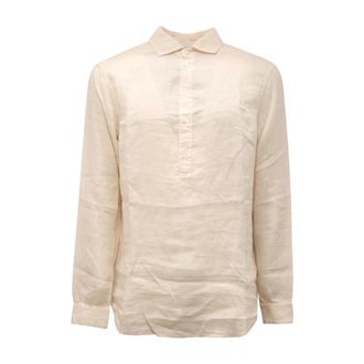 Paolo Pecora Leinenhemd in Blau Modell P23Ec1M - - Shirts - Herren - Beige - L