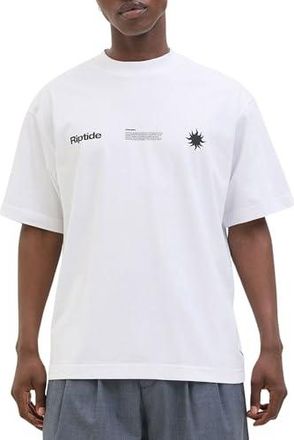 Jack & Jones Jcoinfinity Placement Tee SS Crew Neck, Blanc &eacute;clatant, M Hommes