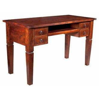 Massivmoebel24 Schreibtisch Akazie 130x60x77 nougat lackiert OXFORD 506