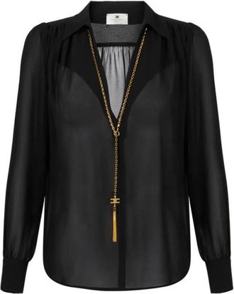 Elisabetta Franchi Damen, Blusen & Hemden, Schwarzk, XLGröße