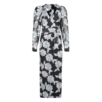 Rotate Blumen Mesh Wrap Kleid - - Dresses - Damen - Mehrfarbig - S