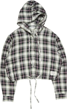 Acne Studios hooded plaid top - Schwarz