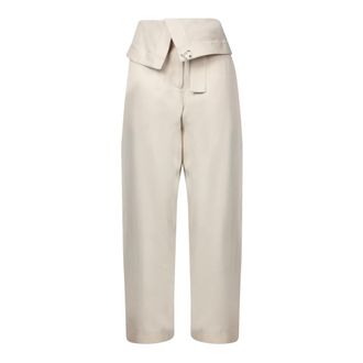 J.W.Anderson Ivory Seidenhose Mit Umschlag - - Trousers - Damen - Wei&szlig; - XS