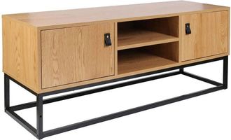 Altobuy Altobuy - abril - Meuble tv 2 Portes Aspect Bois et Pieds Métal